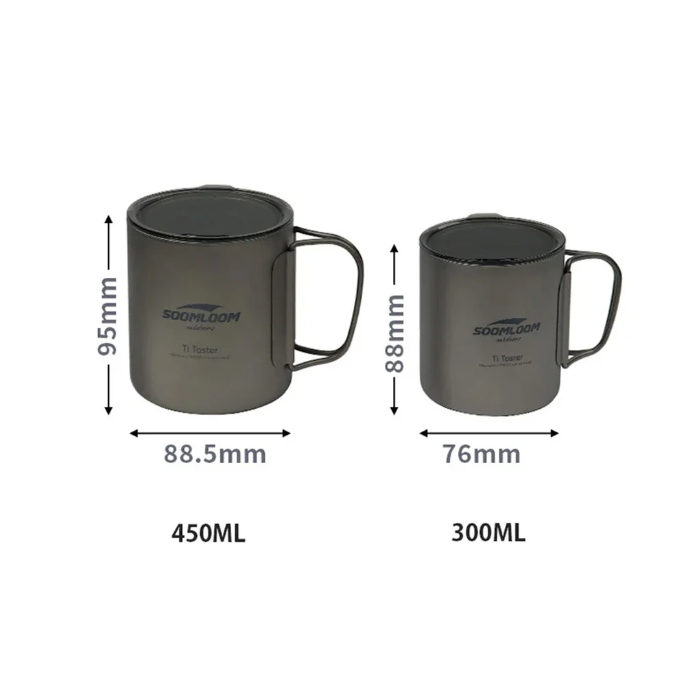 Soomloom Double Wall Titanium Mug | 300ml & 450ml | Lightweight Camping ...