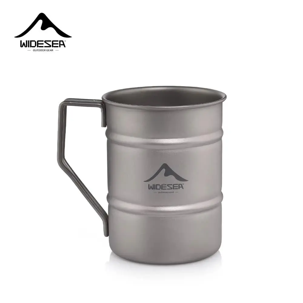 WIDESEA Titanium Mug 500ML | Lightweight Titanium Outdoor Cup ...