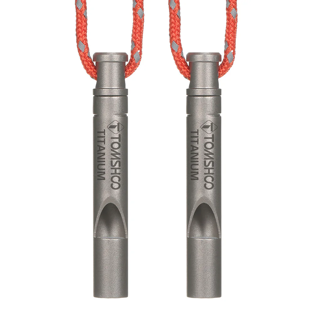 Tomshoo Titanium Emergency Whistle - 2pcs | Backwoods Outdoor Gear