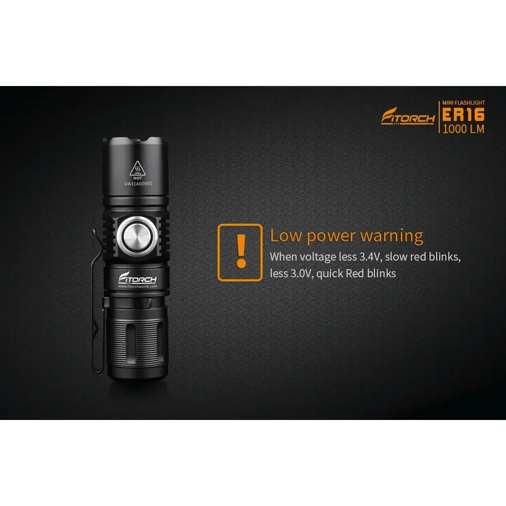 Fitorch ER16 Torch – 1000 Lumen Rechargeable EDC Flashlight | Backwoods ...