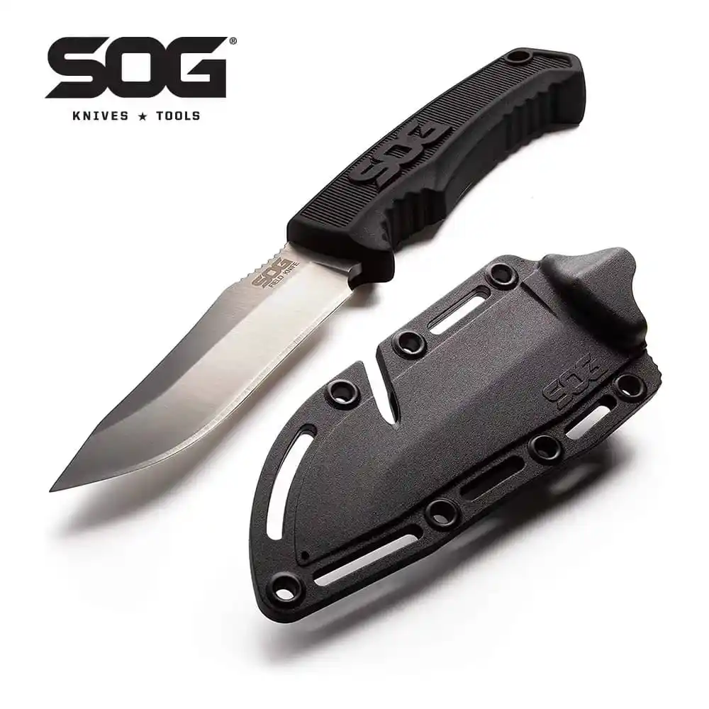 SOG Field Knife Fixed Blade | Survival Camp Knife with Sheath – 3.85 ...