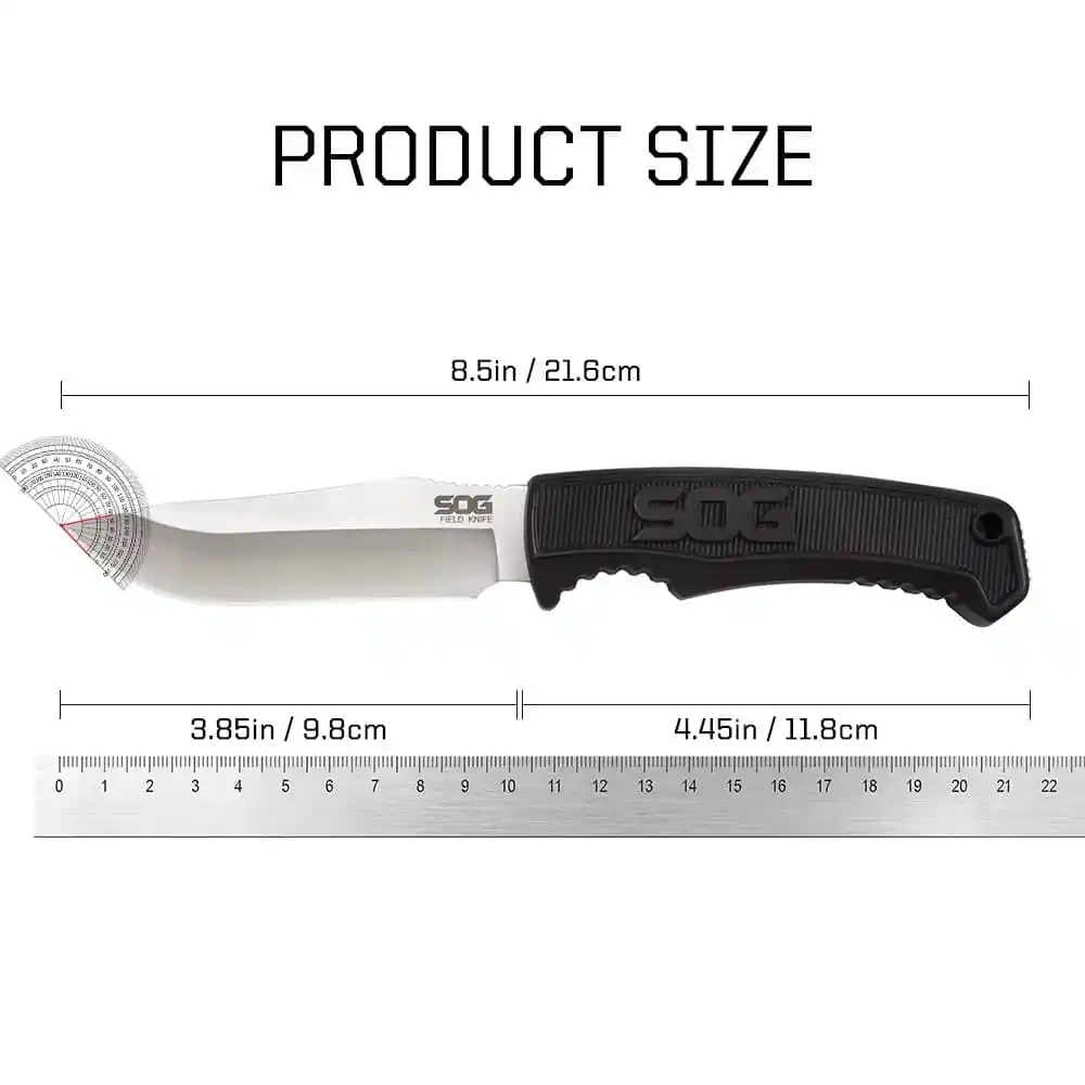 SOG Field Knife Fixed Blade | Survival Camp Knife with Sheath – 3.85 ...