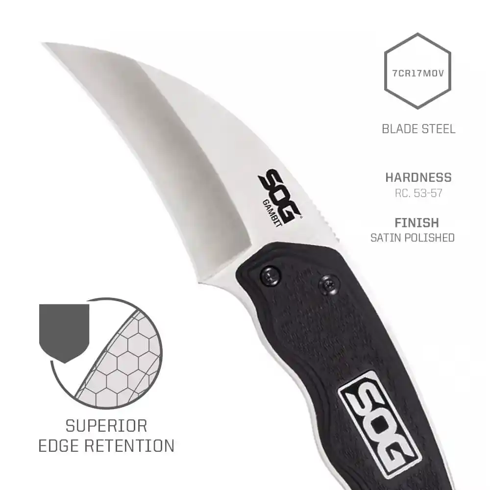 SOG Gambit Fixed Blade Knife | Tactical Karambit Knife with Sheath – 7. ...