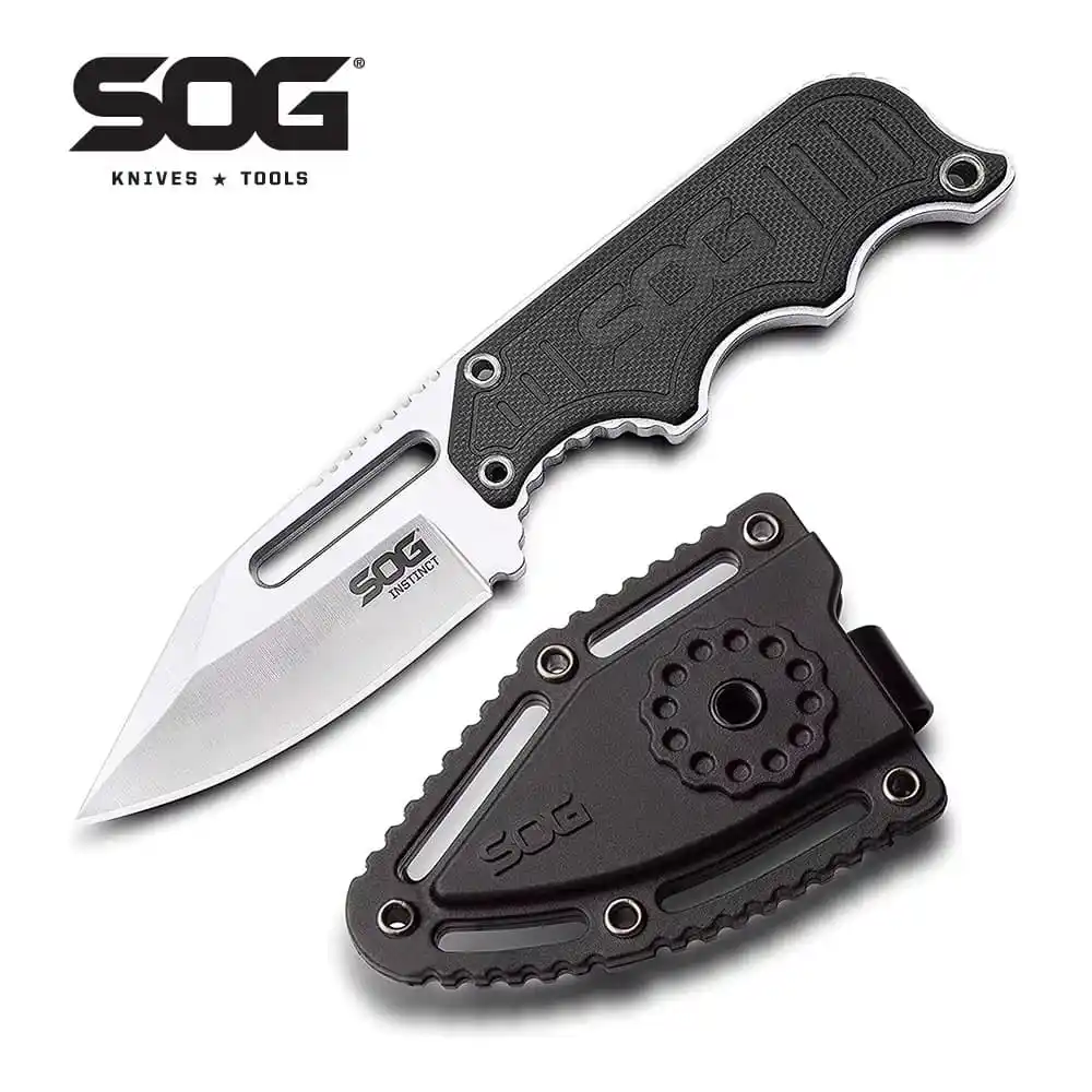 SOG Instinct Fixed Blade Knife – Compact Full-Tang Tactical EDC Knife ...
