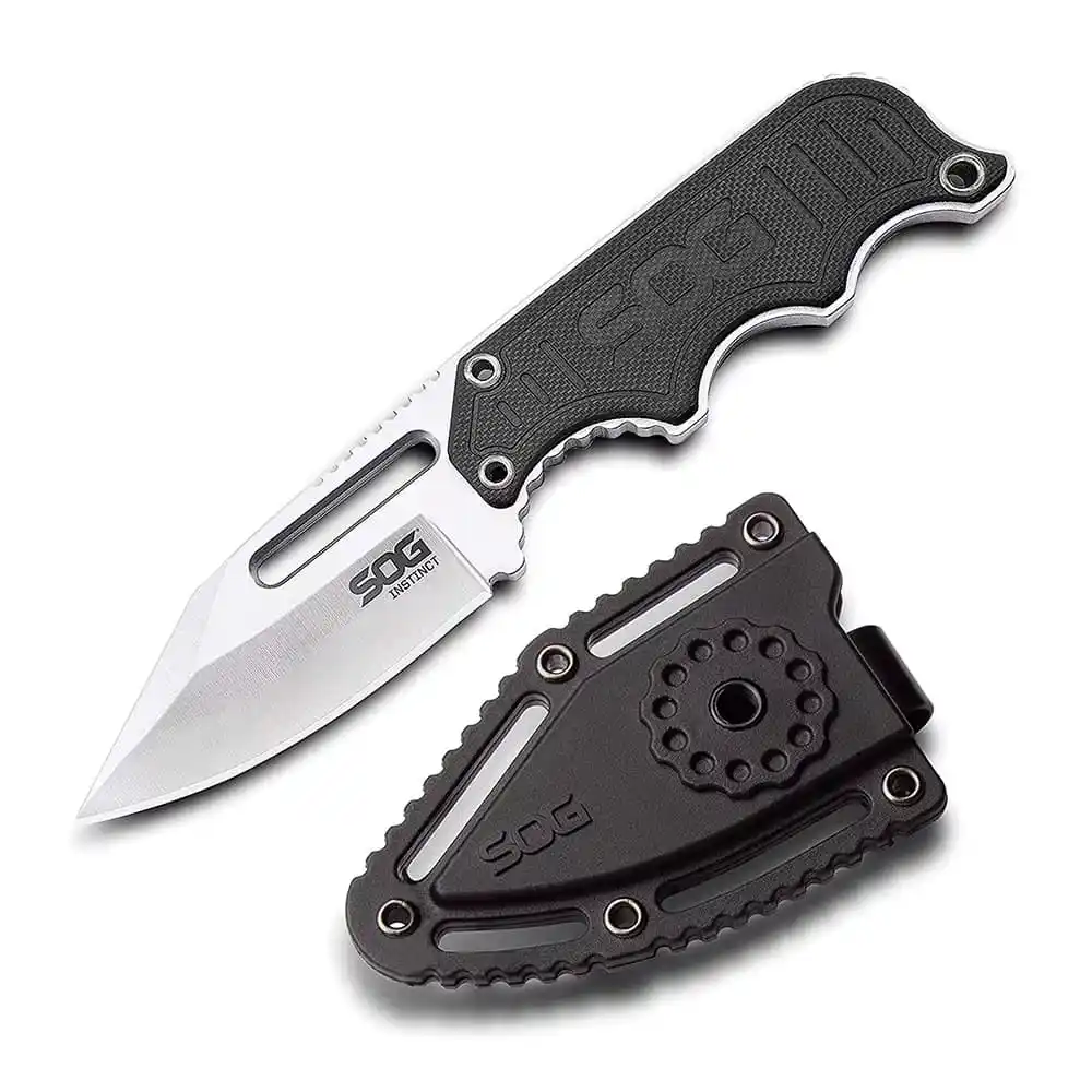 SOG Instinct Fixed Blade Knife – Compact Full-Tang Tactical EDC Knife ...