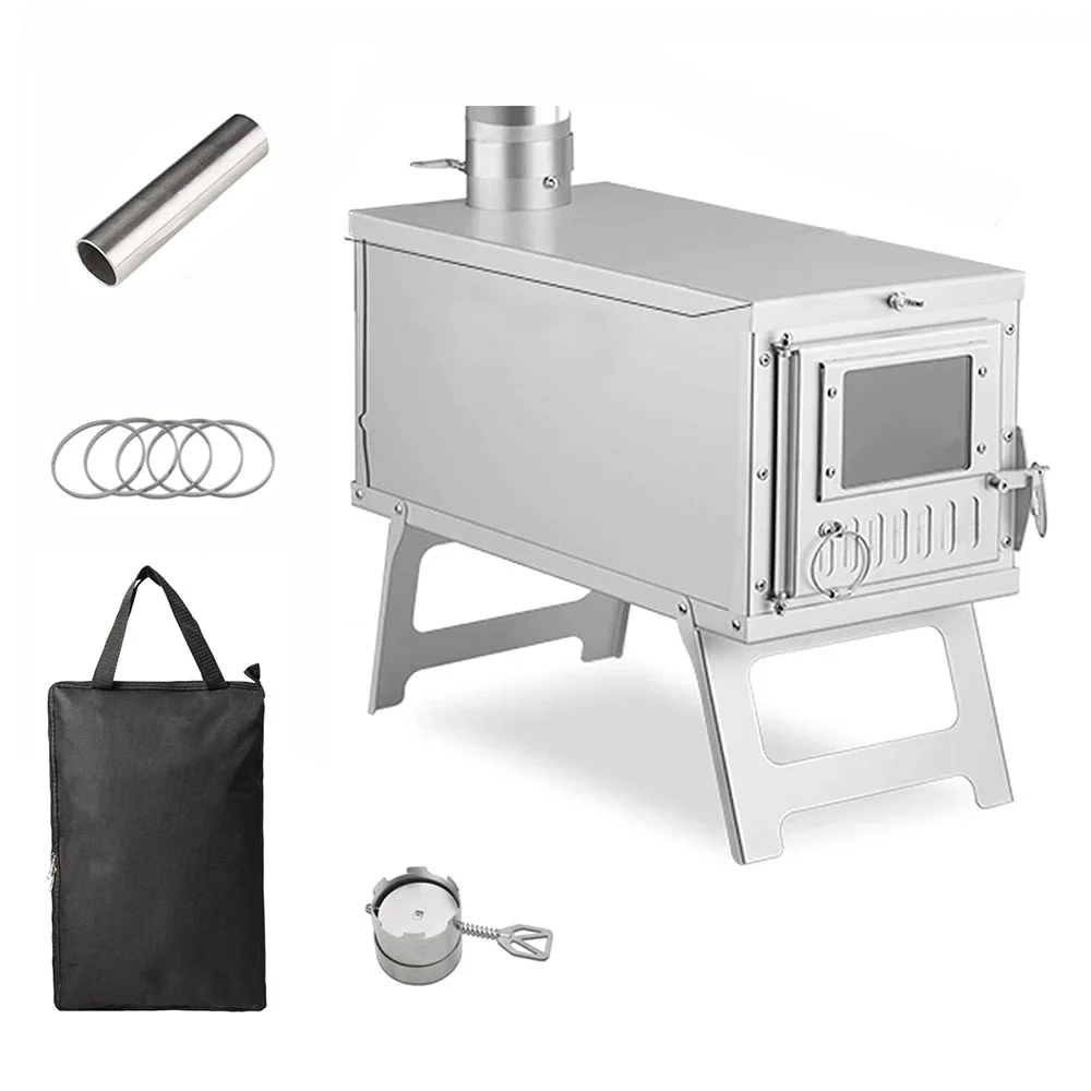 Portable Ultralight Camp Oven Stove with Chimney | Hot Tent Wood Stove ...
