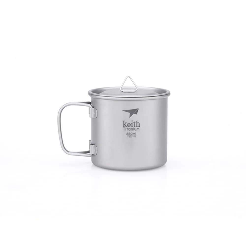 Keith Titanium Mug with Folding Handles & Lid - 350ml | Backwoods ...