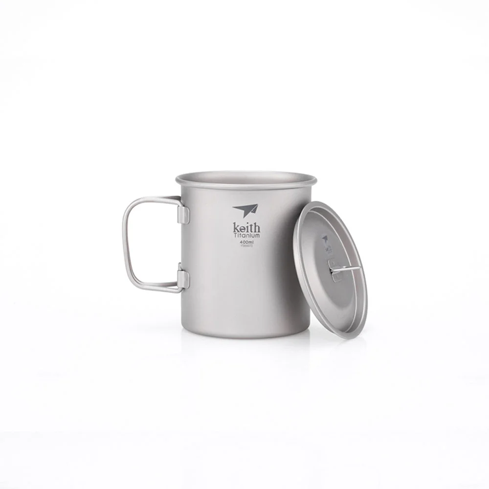 Keith Titanium Mug with Folding Handles & Lid - 400ml | Backwoods ...