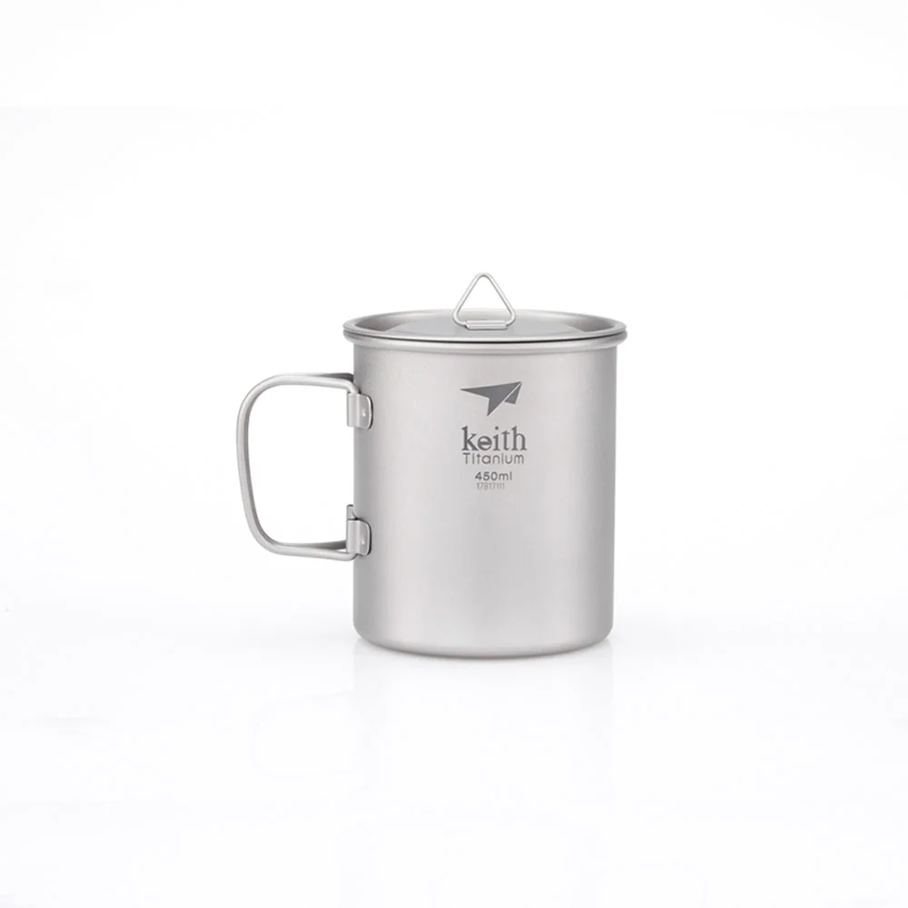 Keith Titanium Mug with Folding Handles & Lid - 450ml | Backwoods ...