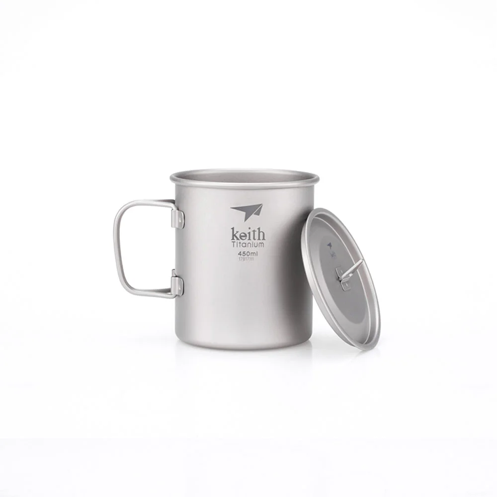 Keith Titanium Mug with Folding Handles & Lid - 450ml | Backwoods ...
