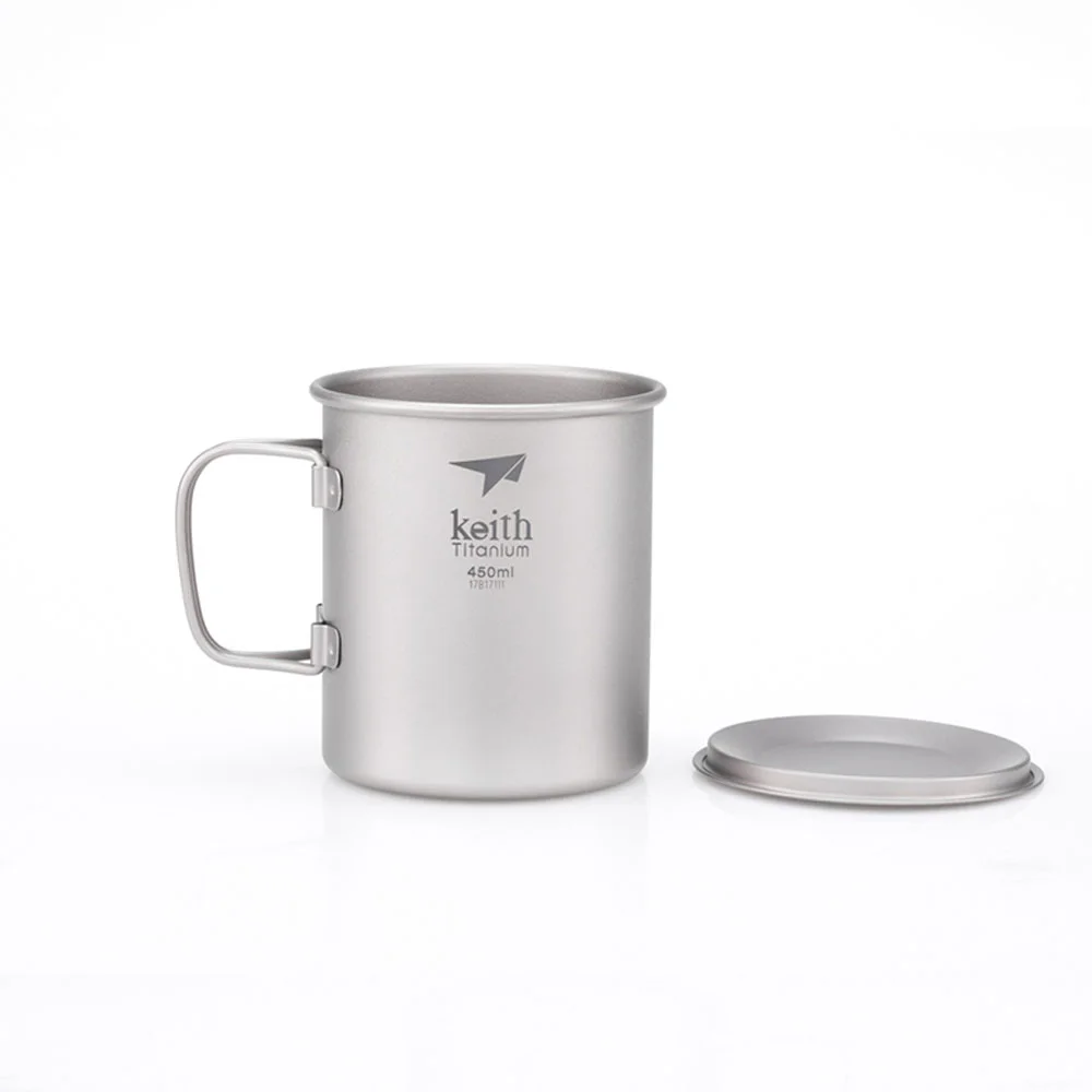 Keith Titanium Mug with Folding Handles & Lid - 450ml | Backwoods ...