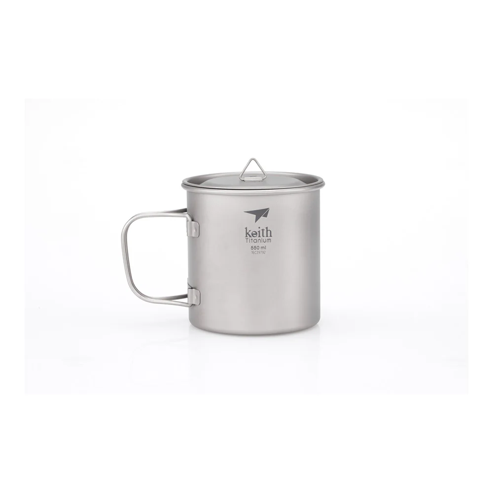 Keith Titanium Mug with Folding Handles & Lid - 550ml | Backwoods ...