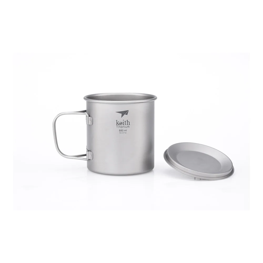 Keith Titanium Mug with Folding Handles & Lid - 550ml | Backwoods ...