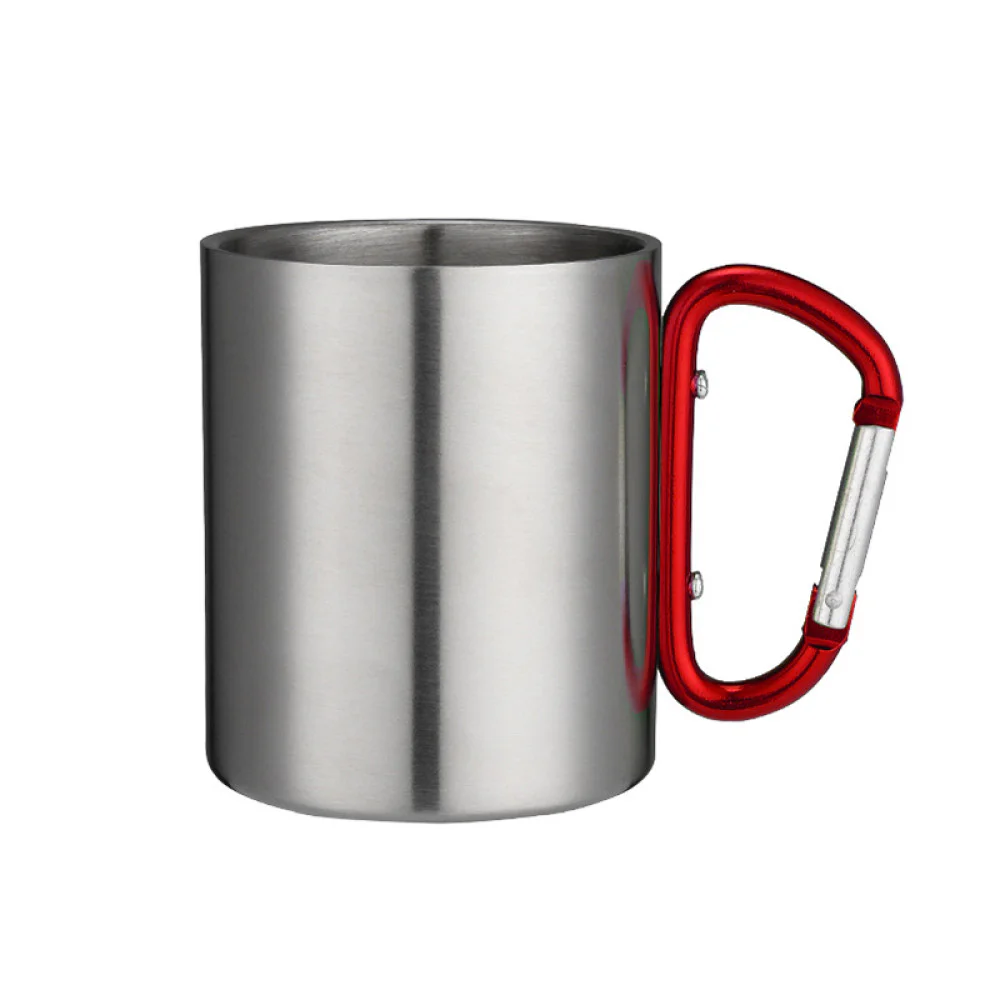 Stainless Steel Camping Mug with Carabiner Handle - 220ml | Double ...