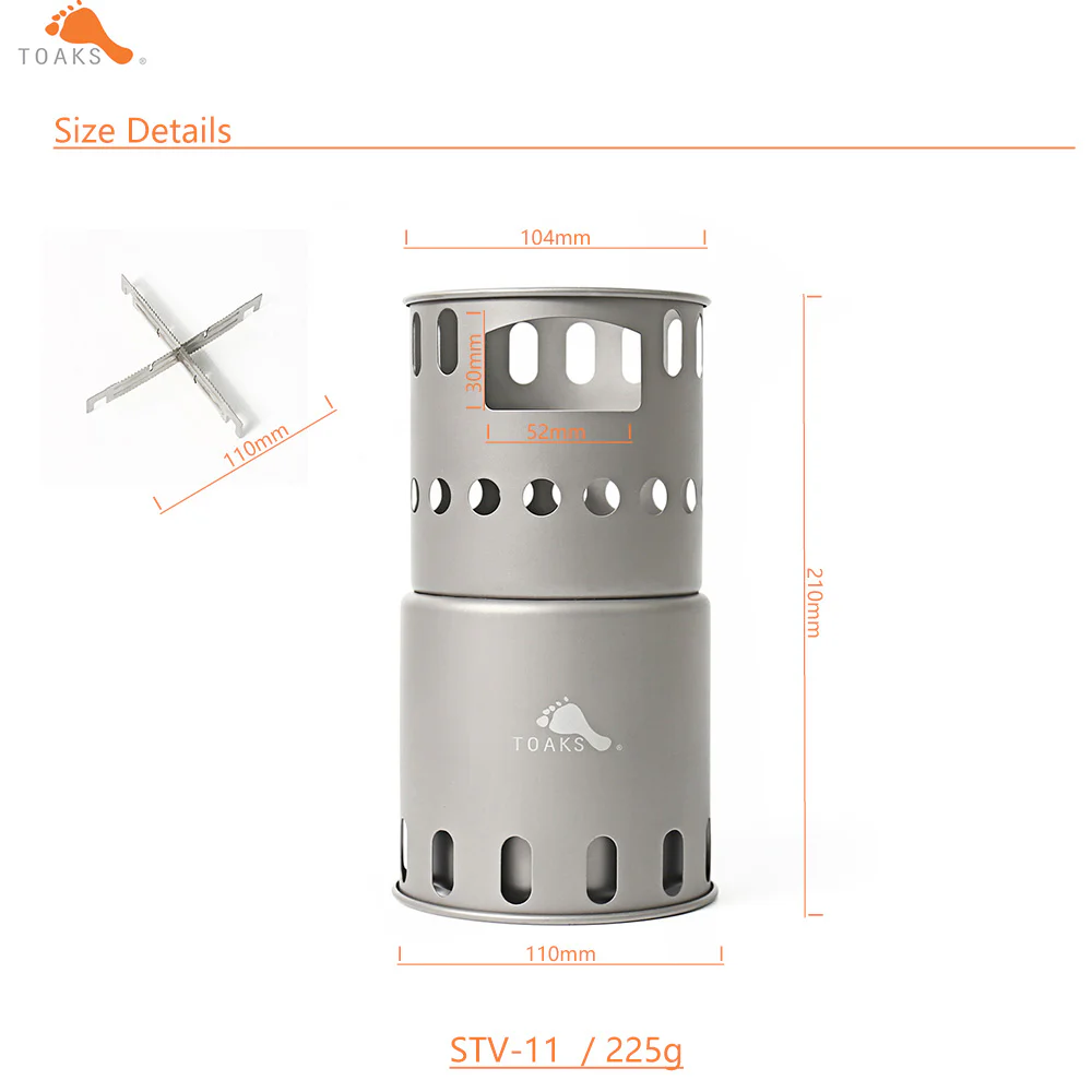 TOAKS Titanium Backpacking Wood Burning Stove | Ultralight & Portable ...