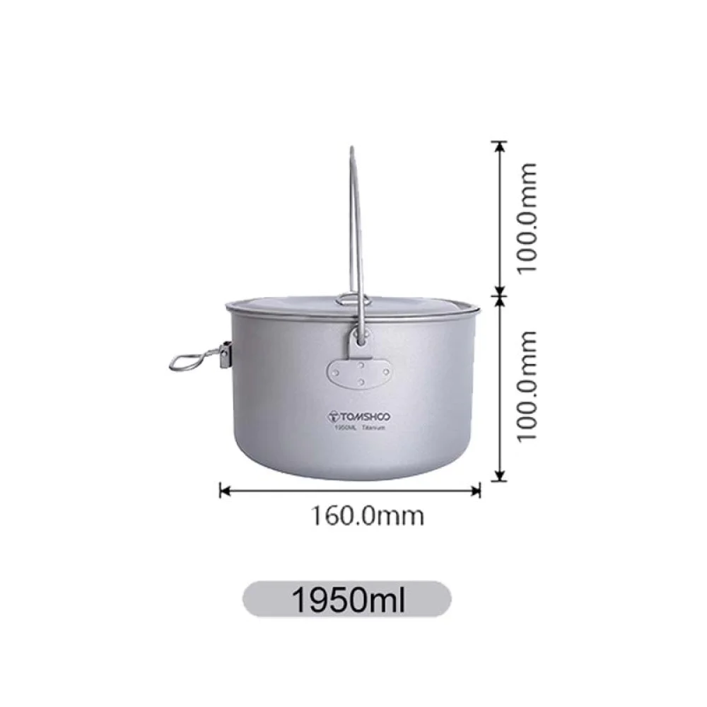 Tomshoo Titanium Hanging pot with Bail Handle - 1950ml | Backwoods ...