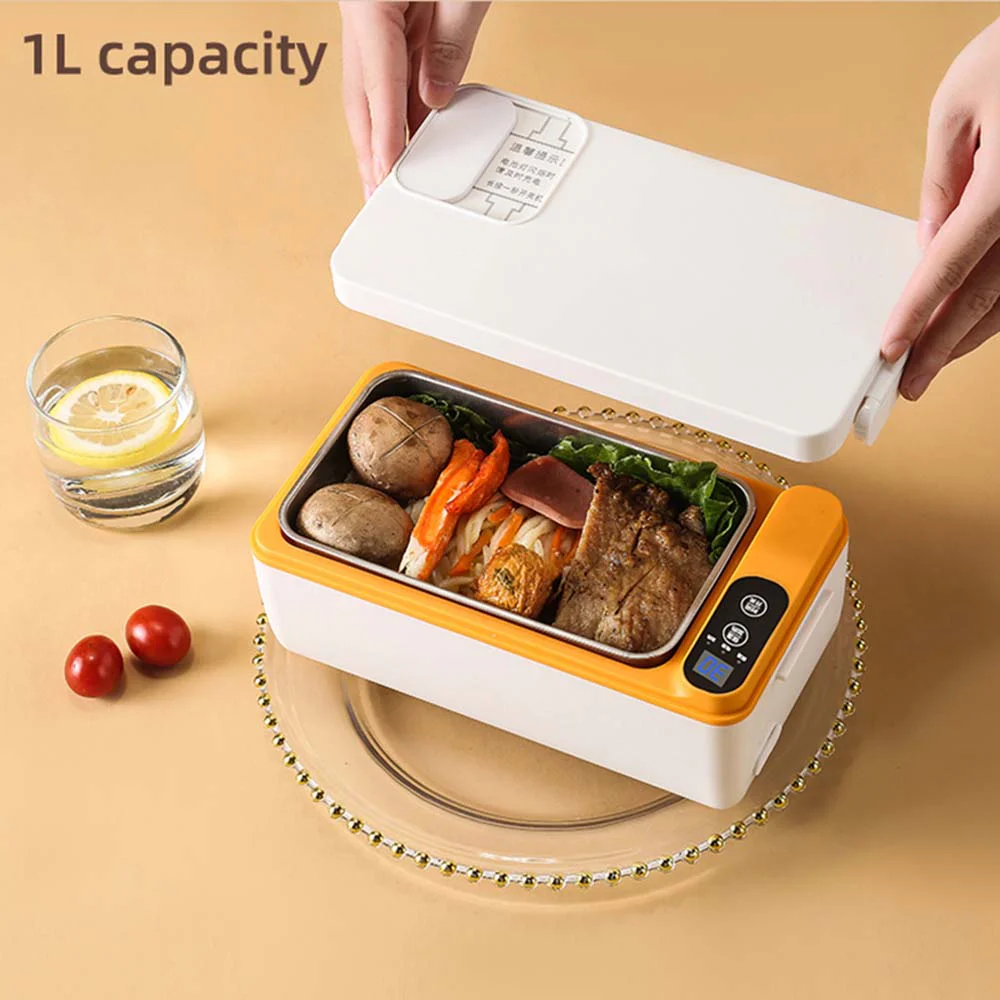Portable USB Heated Lunch Box | Rechargeable 1L Insulated Food Warmer ...