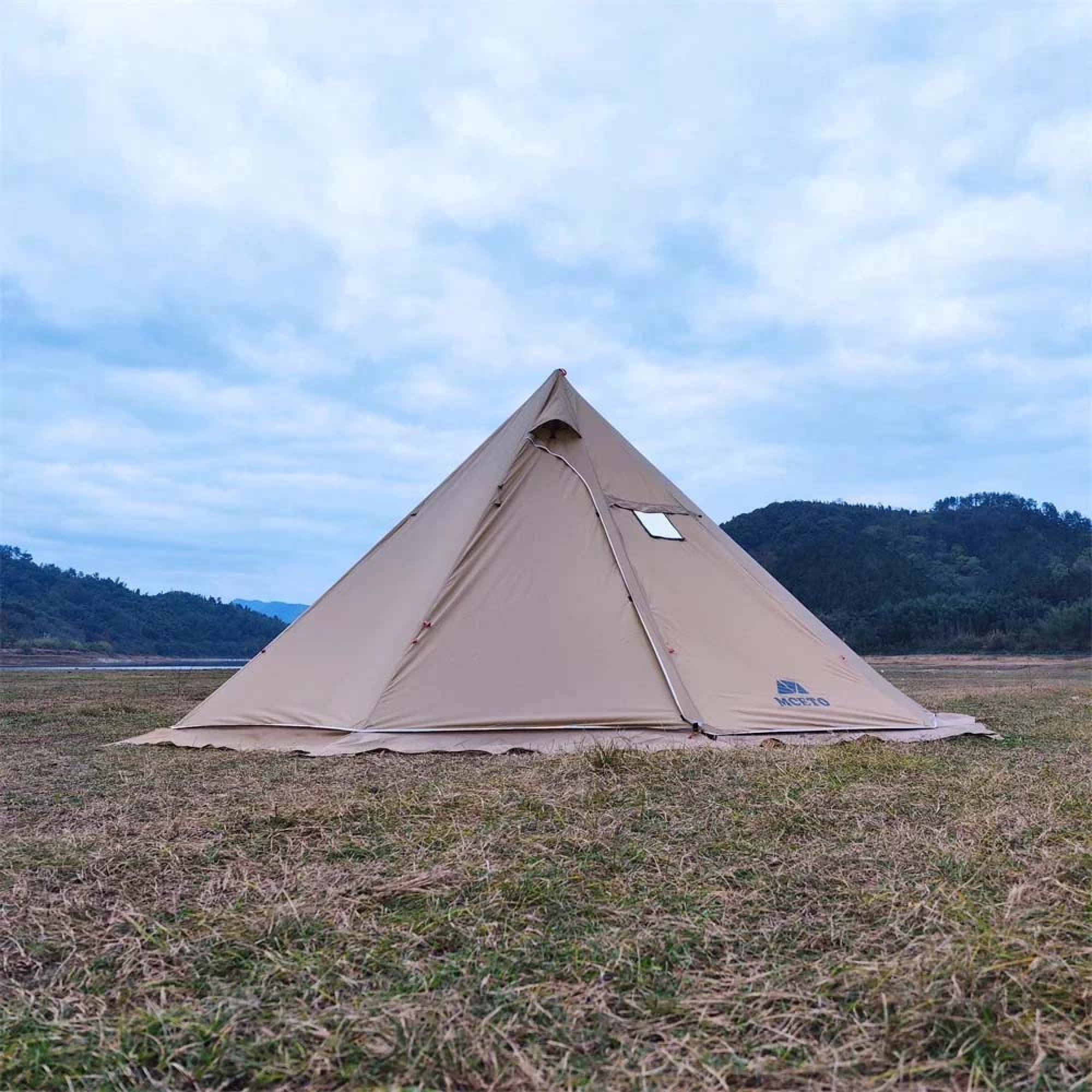 MCETO 500 Pro Teepee Hot Tent | 5-6 Person Pyramid Tent with Stove Jack ...
