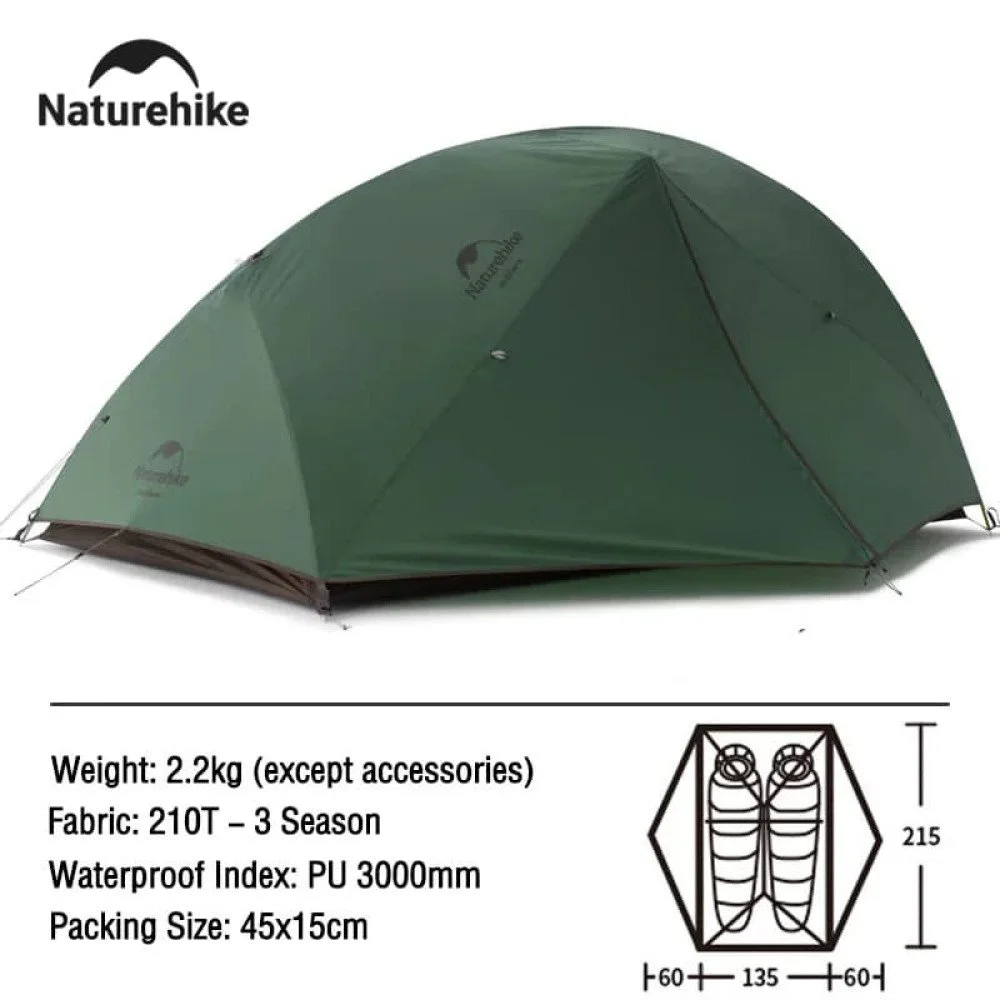 Naturehike Star River Camping Tent | 2-Person Waterproof Tent | Backwoods Outdoor Gear