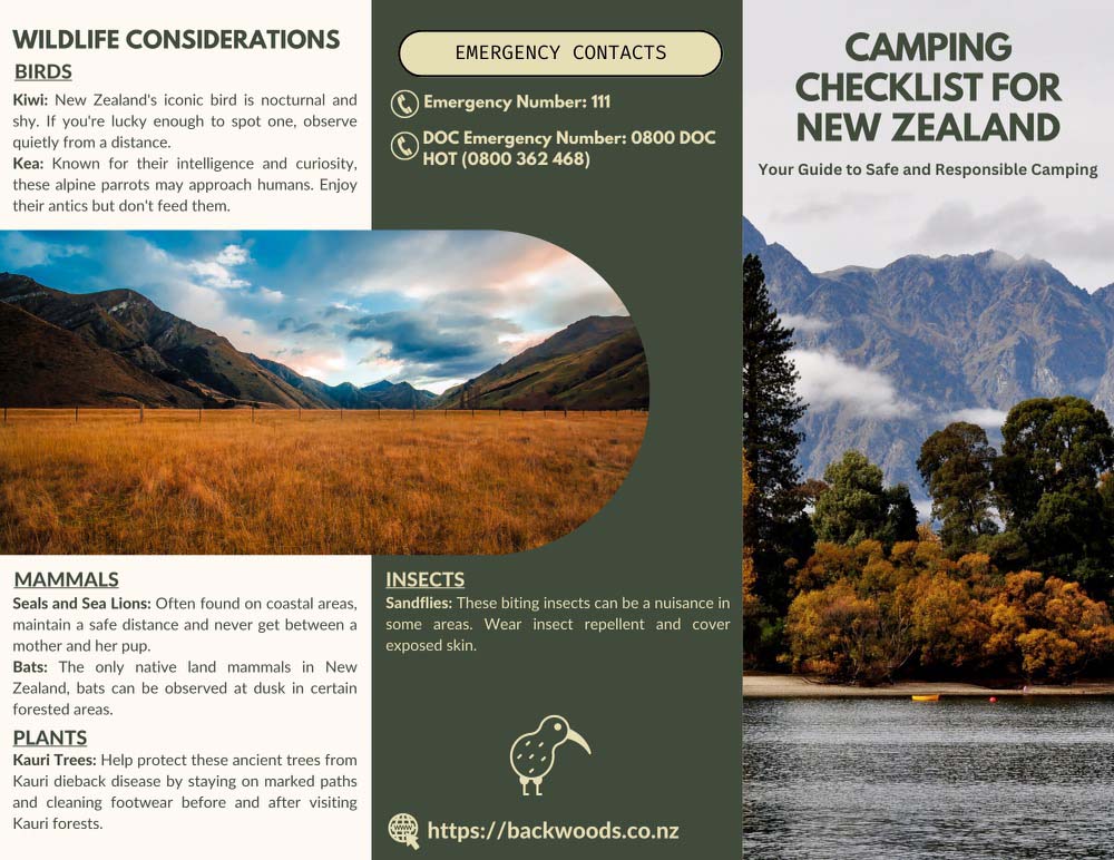 New Zealand Camping Checklist Brochure | Backwoods Outdoor Gear